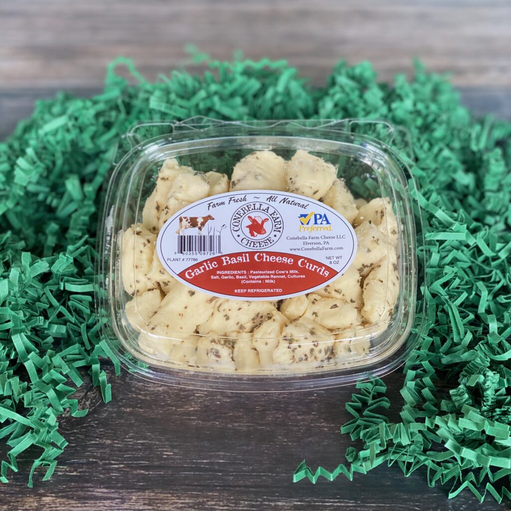 Garlic Basil Cheese Curds - Conebella Farm